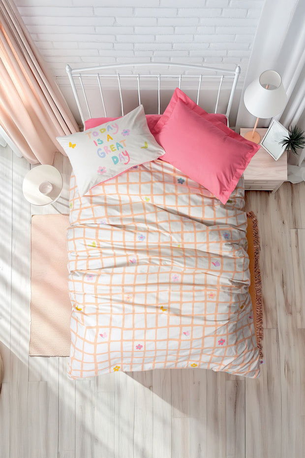 Cotton Box Jours Pink Single Cotton Duvet Cover Set – Aladdin