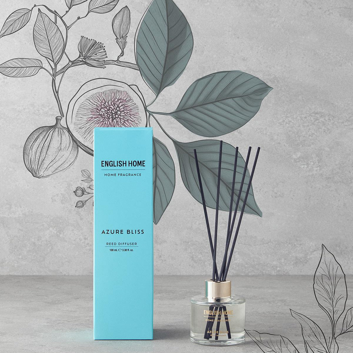 Premium Azure Bliss Reed Diffuser Professional Room Fragrance - TryAladdin