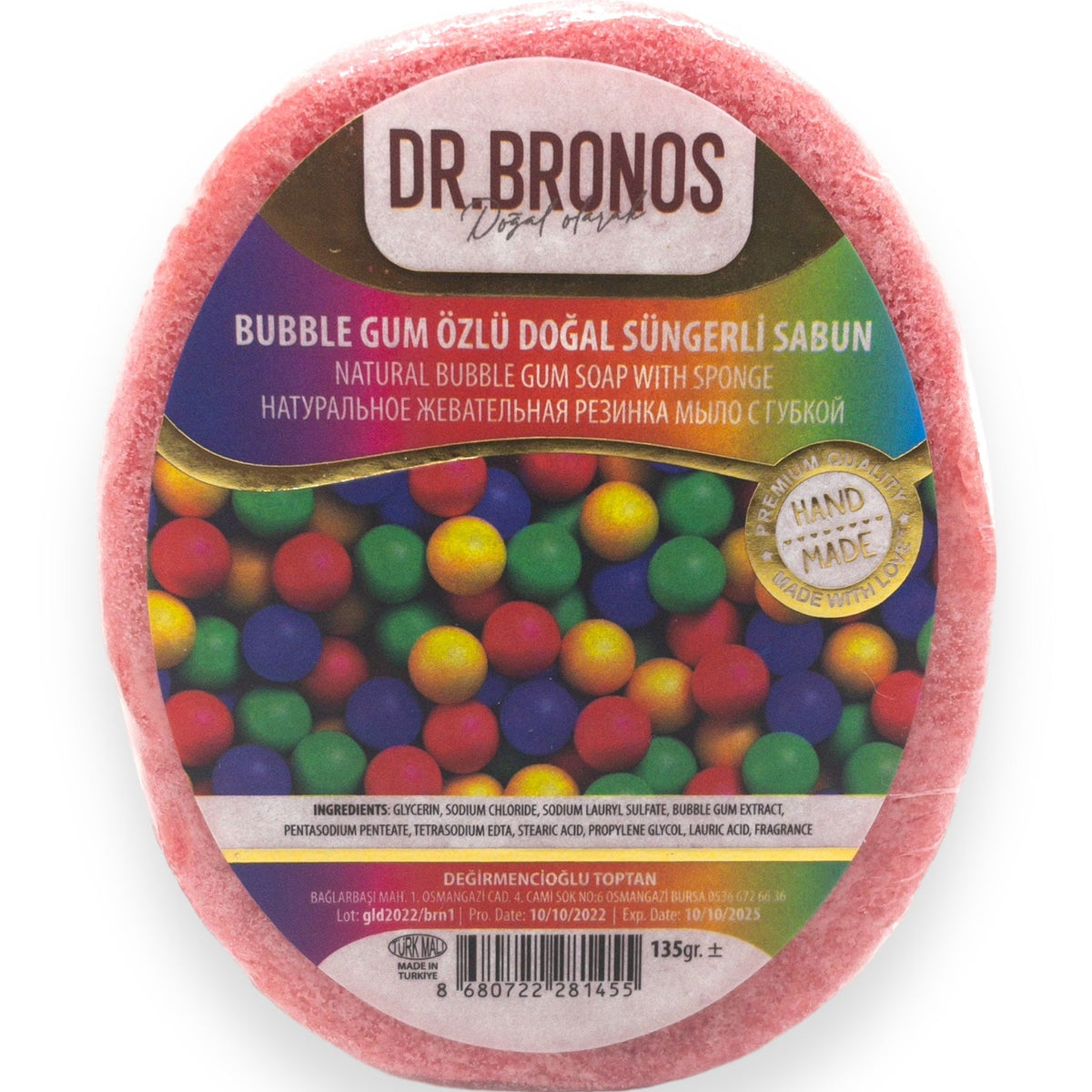 Dr. Bronos | Natural Bubble Gum Soap with Sponge - TryAladdin