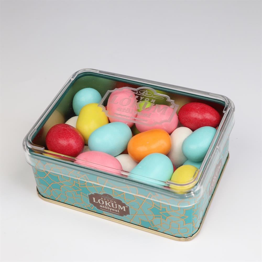 Lokum Atolyesi | Metallic Mix Almond Dragees in Metal Box - Lokum ...