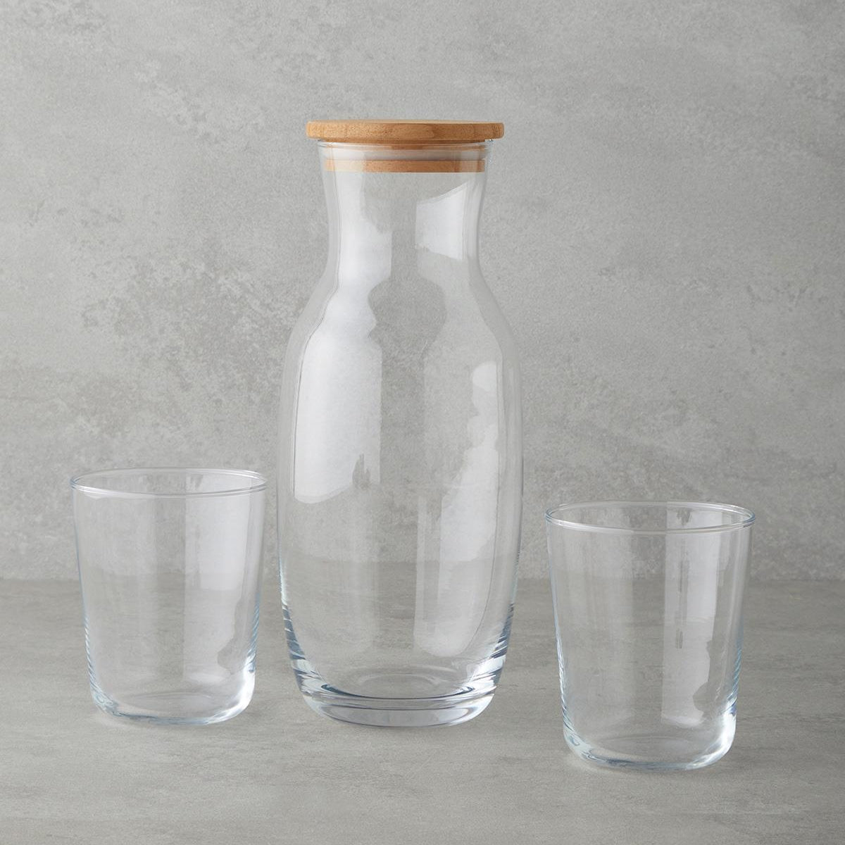 Luminous Glass 3 Piece Water Beverage Set Carafe Tumblers - TryAladdin
