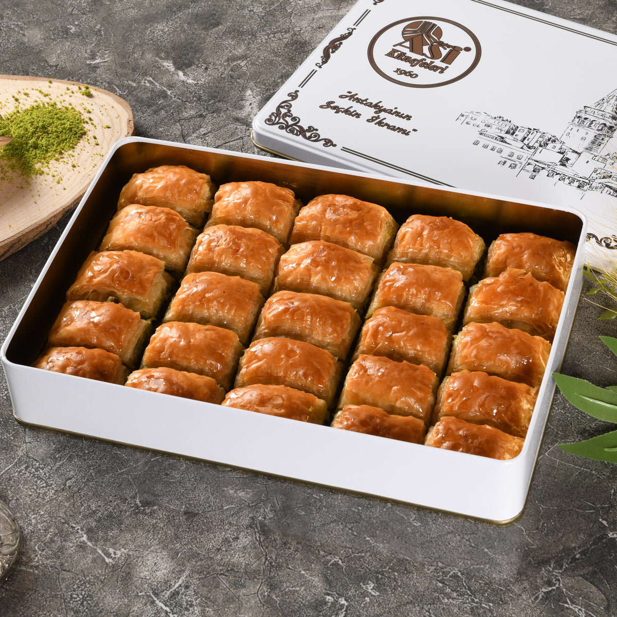 Asi | Pistachio Baklava in Gift Metal Box - TryAladdin