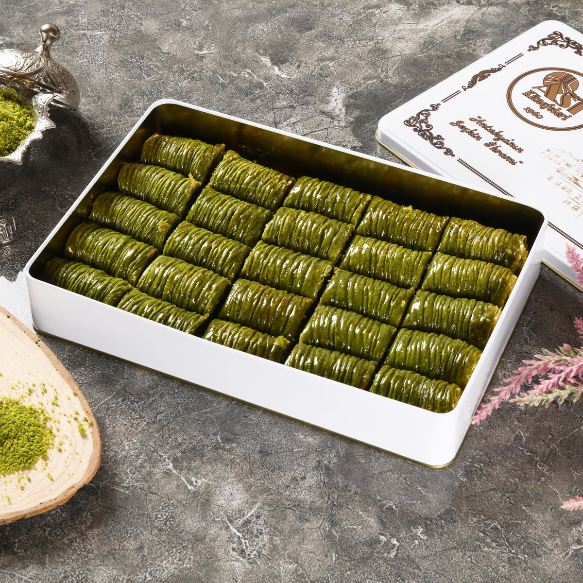 Asi | Pistachio Sarma Baklava in Gift Metal Box - TryAladdin