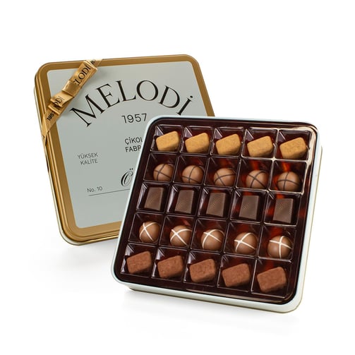 Melodi - Delightful Praline Chocolate - Metal Box 250 Grams – Aladdin