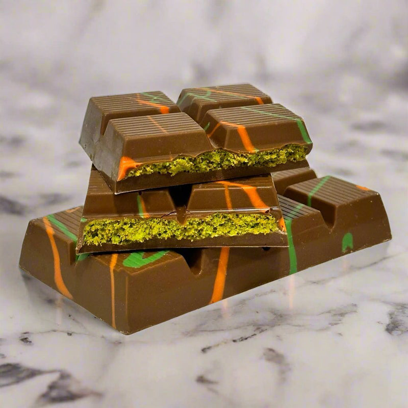 Premium Dubai Chocolate with 75% Pistachio and Crispy Kadayif Filling ...