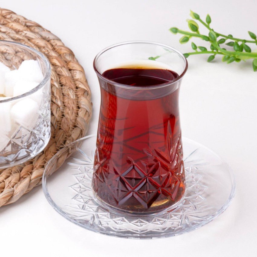 Traditional Turkish Tea Set - Pasabahce Timeless 12 Pieces Glass for 6 ...