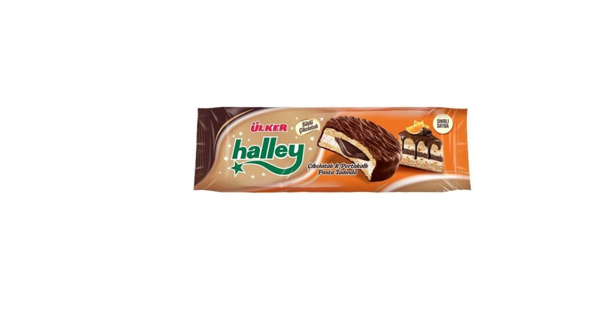 Ulker | Halley Milk Chocolate Covered Orange Flavoured Sandwich ...